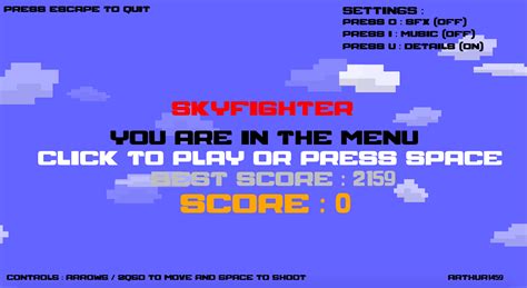 Github Arthur Skyfighter Python Arcade Game Using Pygame