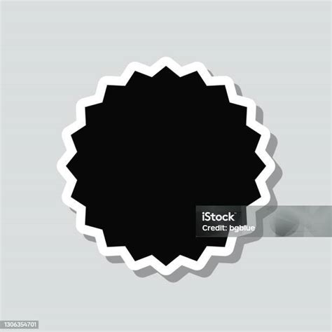 스타 버스트 태양 버스트 배지 회색 배경에 아이콘 스티커 3차원 형태에 대한 스톡 벡터 아트 및 기타 이미지 3차원 형태 개념 그림자 Istock