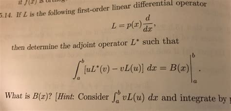 If L Is The Following First Order Linear Differential Chegg