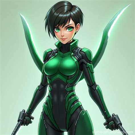 Cyberpunk Female Warrior Stable Diffusion Online