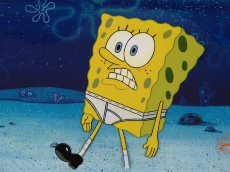 Clenched Spongebob Animation Original Cel Background