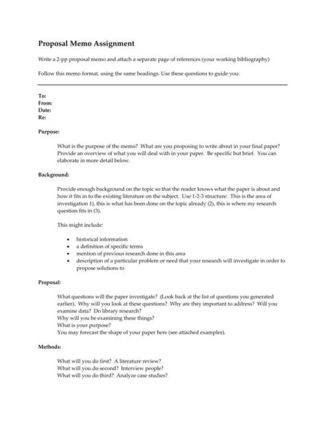 Proposal Memo Assignment