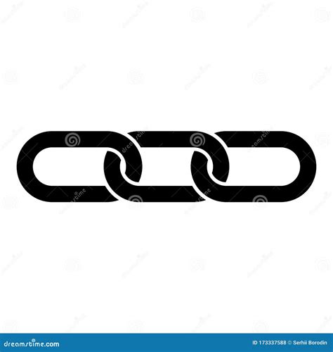 Chain Links Interlock Icon Black Color Vector Illustration Flat Style Image