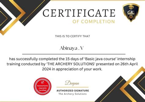 Abinaya Venkadesan On Linkedin Thearcherysolutions Internship Java