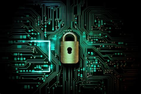 Premium AI Image Lock Symbol On Computer Board Representing A Security System