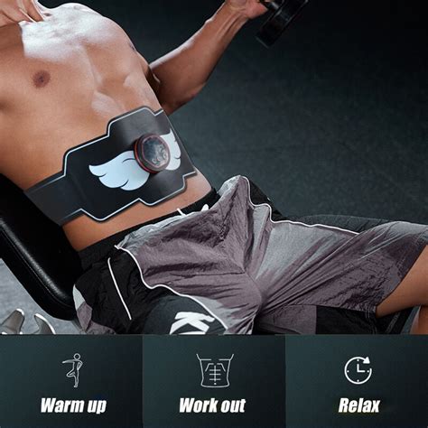 Đai Massage Xung Điện Ems Hỗ Trợ Tập Gym Giảm Mỡ Bụng Săn Chắc Cơ Bụng 6 Chế Độ Cường Độ 15 Cấp