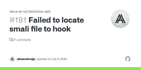 Failed To Locate Smali File To Hook Issue Dana At Cp Backdoor Apk Github