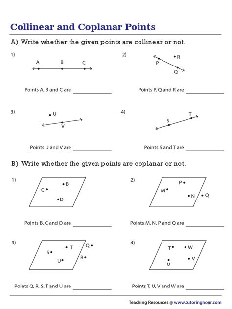 Collinear Coplanar Points Pdf Geometry