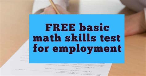 Free Basic Math Skills Test For Employment How To Use Them Effectively Maths How To With Anita