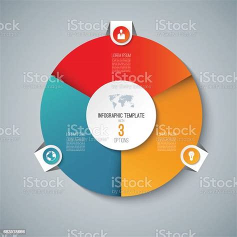 Infographic 원형 차트 원형 3 옵션과 함께 서식 파일입니다 다이어그램 그래프 웹 배너 워크플로 레이아웃 주기 사용할