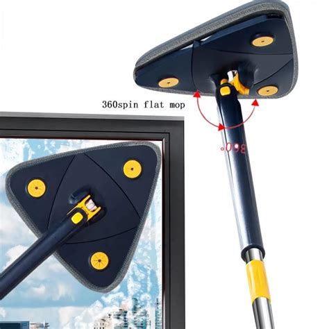 360° Rotatable Triangular Self Squeeze Telescopic Cleaning Mop