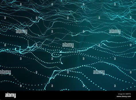 3d Rendering Abstract Polygonal Wave Background With Connecting Dots And Lines Connection
