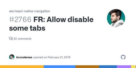 Fr Allow Disable Some Tabs · Issue 2766 · Wixreact Native Navigation