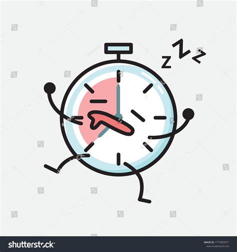 Illustration Cute Timer Clock Vector Character Stock Vector Royalty Free 1777083971 Shutterstock