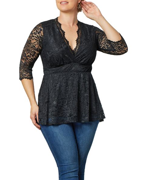 Plus Size Lace Peplum Top