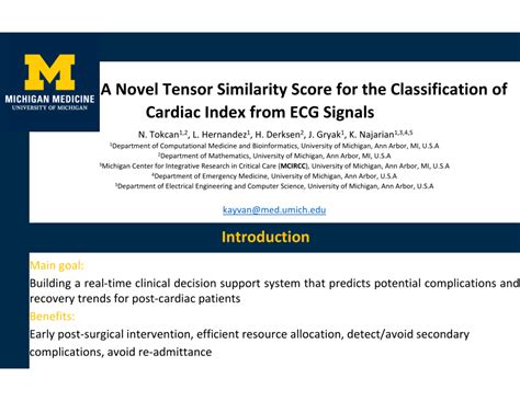 Pdf Tensor Similarity Score For The Classification Of Cardiac Index
