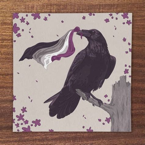 Asexual Pride Raven Art Print Lgbtq Room Decor Etsy Raven Art