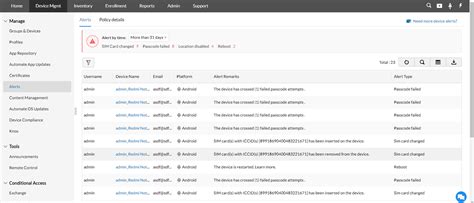 Configure Alerts ManageEngine Mobile Device Manager Plus