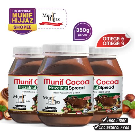 Set Combo 3x Munf Cocoa Hazelnut Spread 350g Sapuan Kacang Hazel