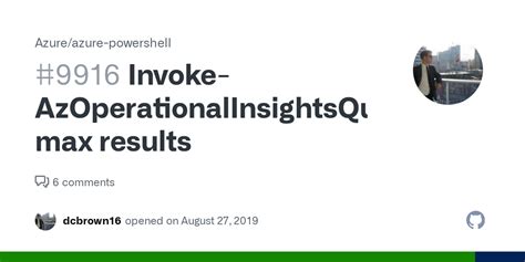 Invoke Azoperationalinsightsquery Max Results · Issue 9916 · Azure