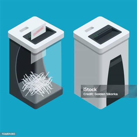 아이소메트릭 개인 종이 분쇄기 안에 종이 두 문서 Shredders 배경에 고립 파쇄기에 대한 스톡 벡터 아트 및 기타 이미지 파쇄기 등측투영법 0명 Istock