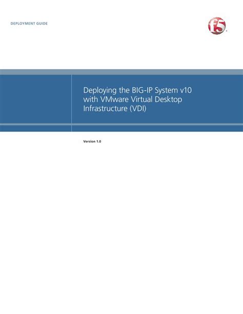 PDF Deploying The BIG IP System V With VMware Virtual PDF FileDeploying The BIG IP