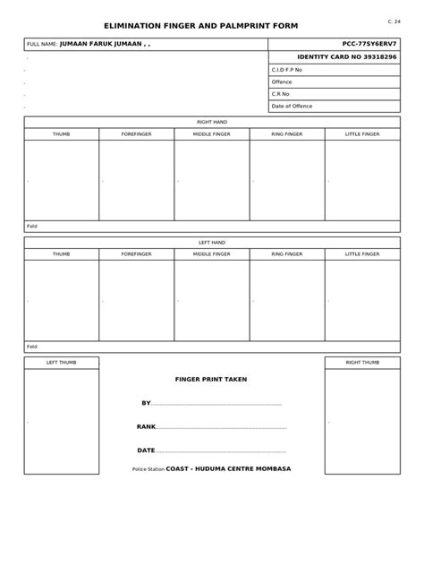 Pcc 77sy6erv7 C24 Finger And Palm Print Form Pdf Hand Finger