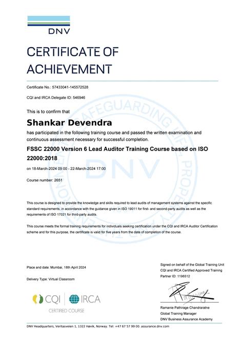 shankar devendra on linkedin fssc22000 foodsafety continuouslearning