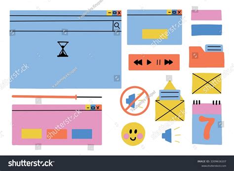 Old Computer Aesthetics Retro Pc Elements Stock Vector Royalty Free Shutterstock
