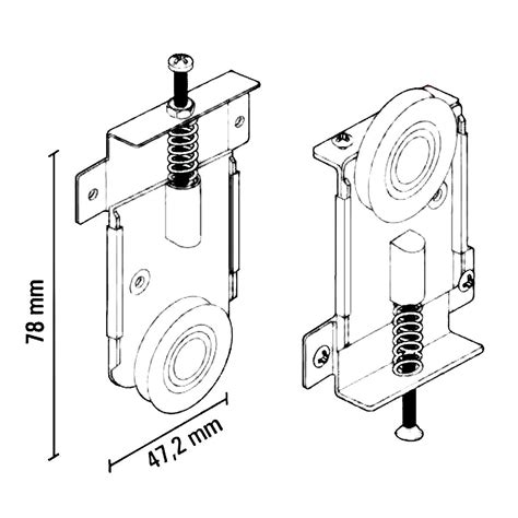3 Row Fastor Sliding Door Gear Wardrobe Track Kit Spring Loaded