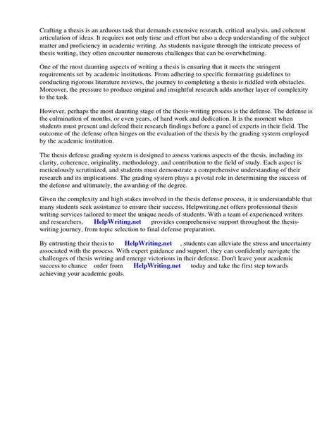 Thesis Defense Grading System Download Free Pdf Microsoft Power Point Thesis