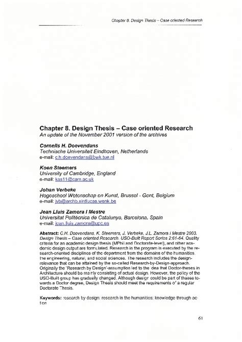 pdf design thesis case oriented research