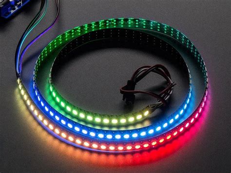 Adafruit Neopixel Digital Rgb Led Strip 144 Led Black Track 1m Buy At Berrybase
