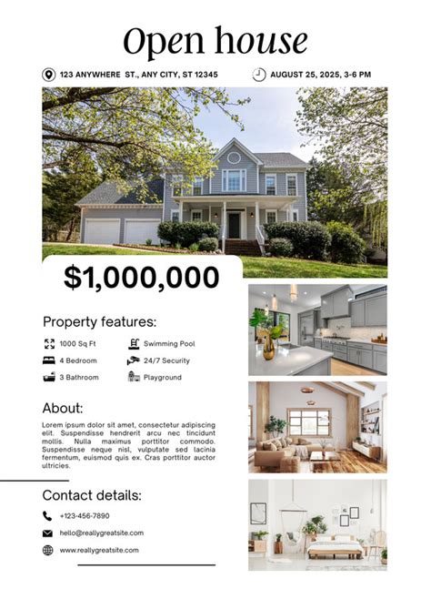 Free Printable Open House Flyer Templates Canva