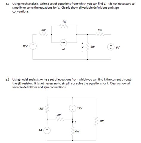 Solved Using Mesh Analysis Write A Set Of Equations Chegg