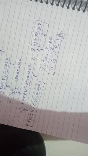 a projectile can have the same range r for two angles of projection if t