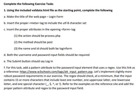 Solved Complete The Following Exercise Tasks 1 Using The