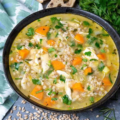 Barley Chicken Hearty Slow Cooker Chicken Barley Soup Recipe A Red