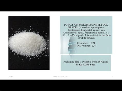 Potassium Metabisulphite Potassium Metabisulphite Food Grade