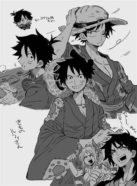 Monkey D Luffy Yamato And Kouzuki Momonosuke One Piece Drawn By Htth Yhixd Wjbj Danbooru