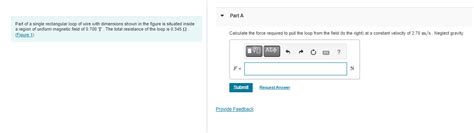 Solved Part Of A Single Rectangular Loop Of Wire With
