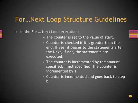 Fornext Loop Structure