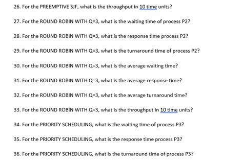 Solved Consider The Following Set Of Processes With Cpu
