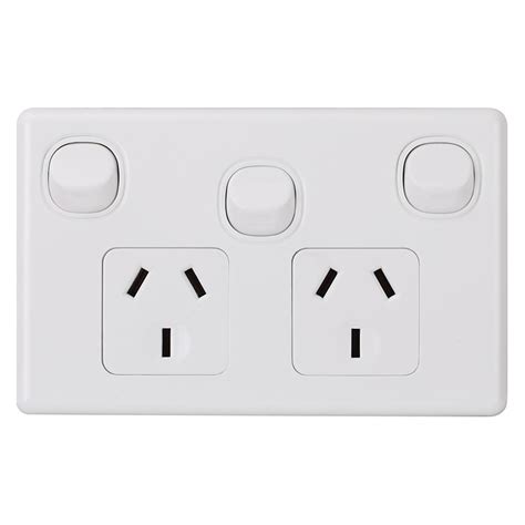 Australia Electric T Series Double Power Point With Extra Switch Socket Australia Electric And