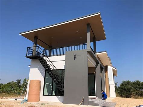 แบบบ้านโมเดิร์นสวยชั้นเดียว 2 ห้องนอน 2 ห้องน้ำ มีระเบียงดาดฟ้าชมวิว ดูไอเดียบ้าน Minimalist