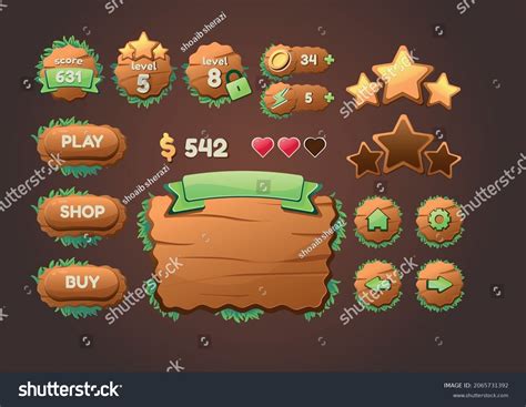 Game Ui Kit Design Complete Set Stock Vector Royalty Free