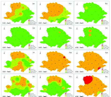 Monthly Psg Spatial Distribution Of Rcs In Jianghan Plain Download