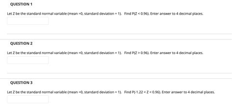 Solved QUESTION Let Z Be The Standard Normal Variable Chegg