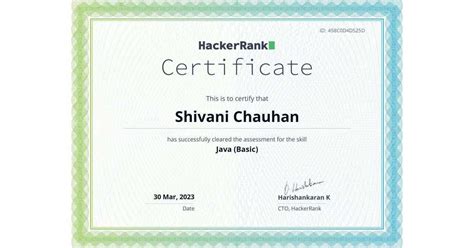 Shivani Chauhan On Linkedin Hackerrank Skill Certificate