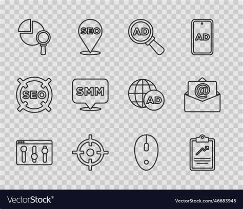 Set Line Browser Setting Clipboard With Graph Vector Image